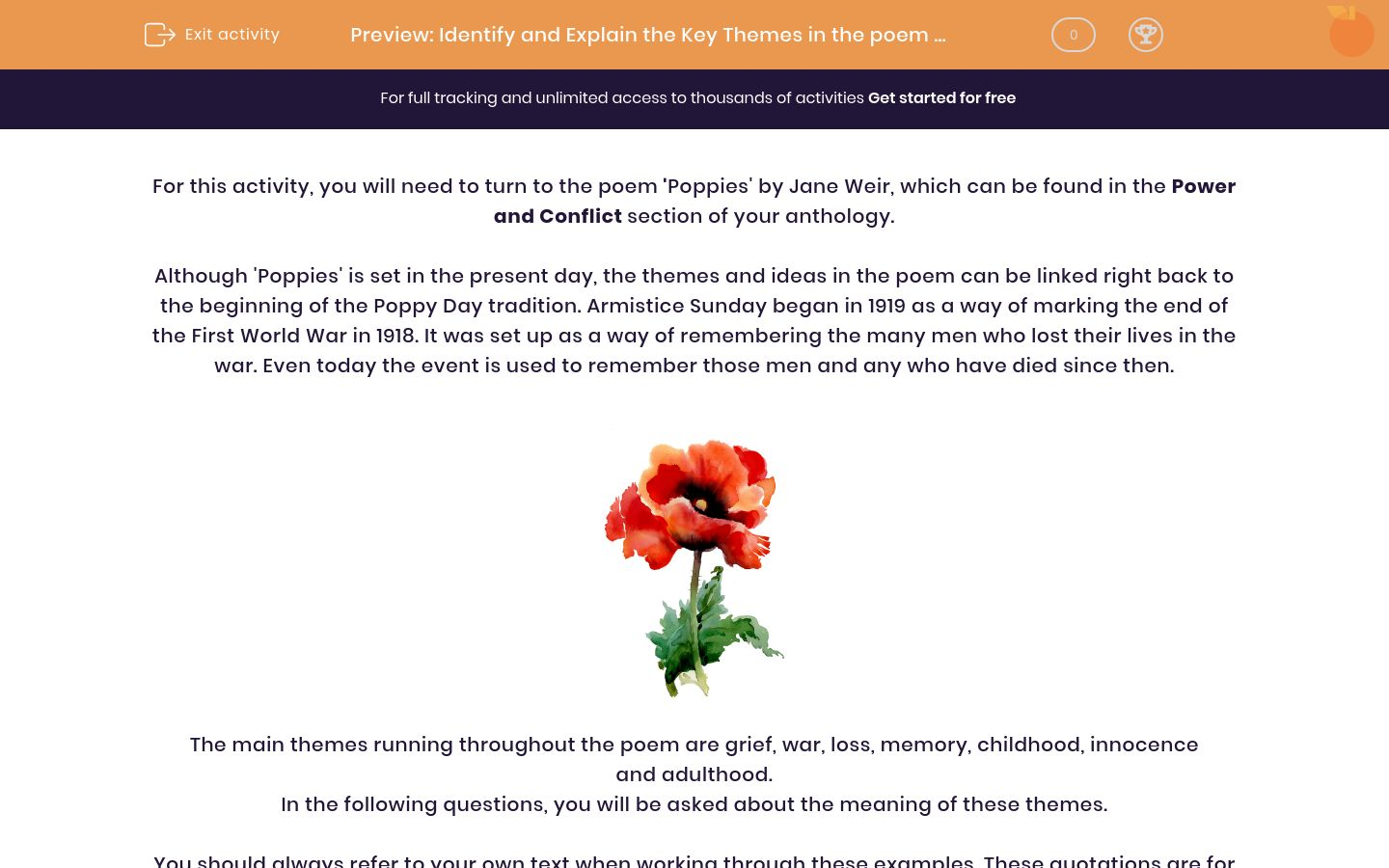 Identify and Explain the Key Themes in the poem 'Poppies' by Jane Weir ...