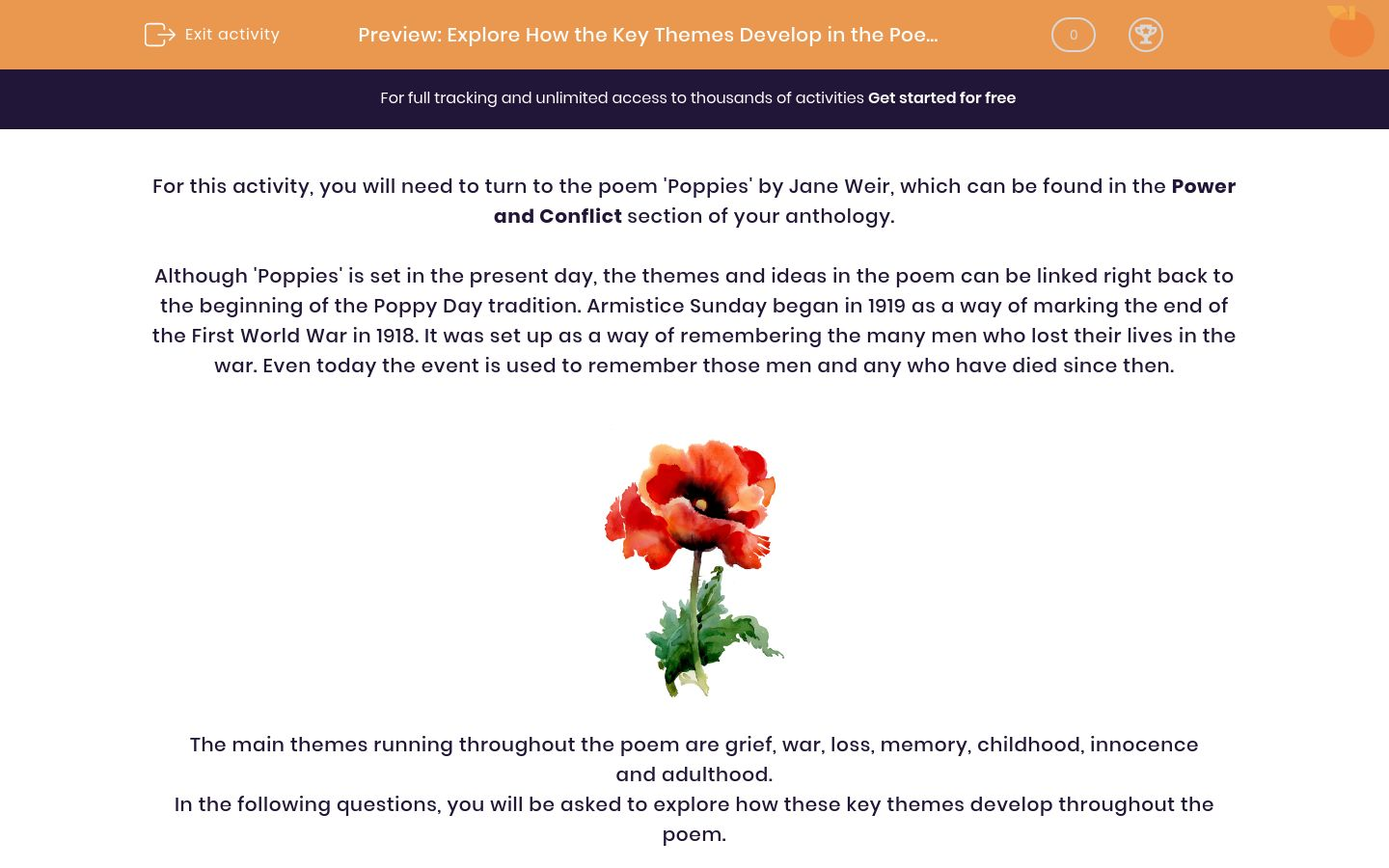 Explore How the Key Themes Develop in the Poem 'Poppies' by Jane Weir ...