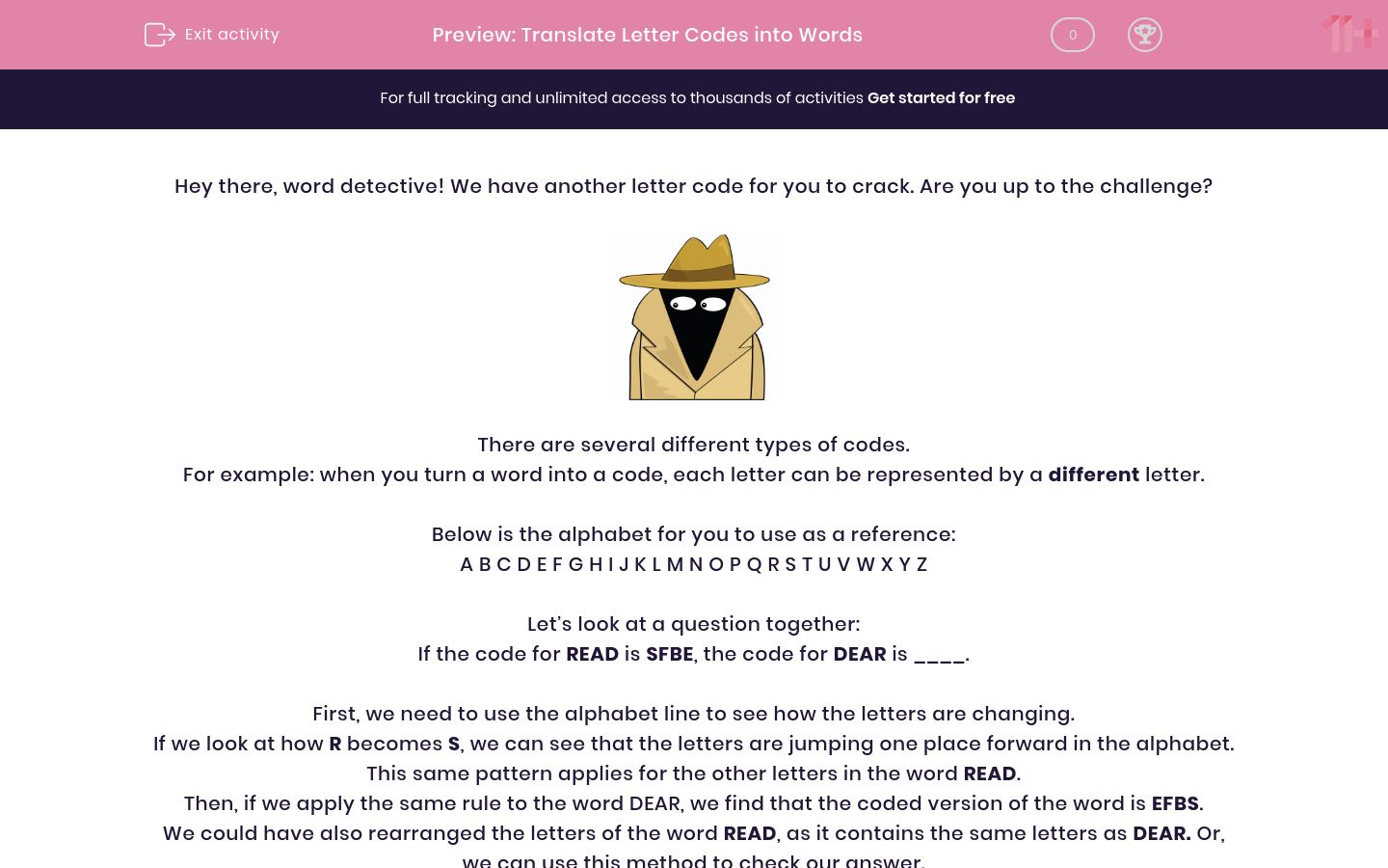 Translate Letter Codes into Words Worksheet - EdPlace