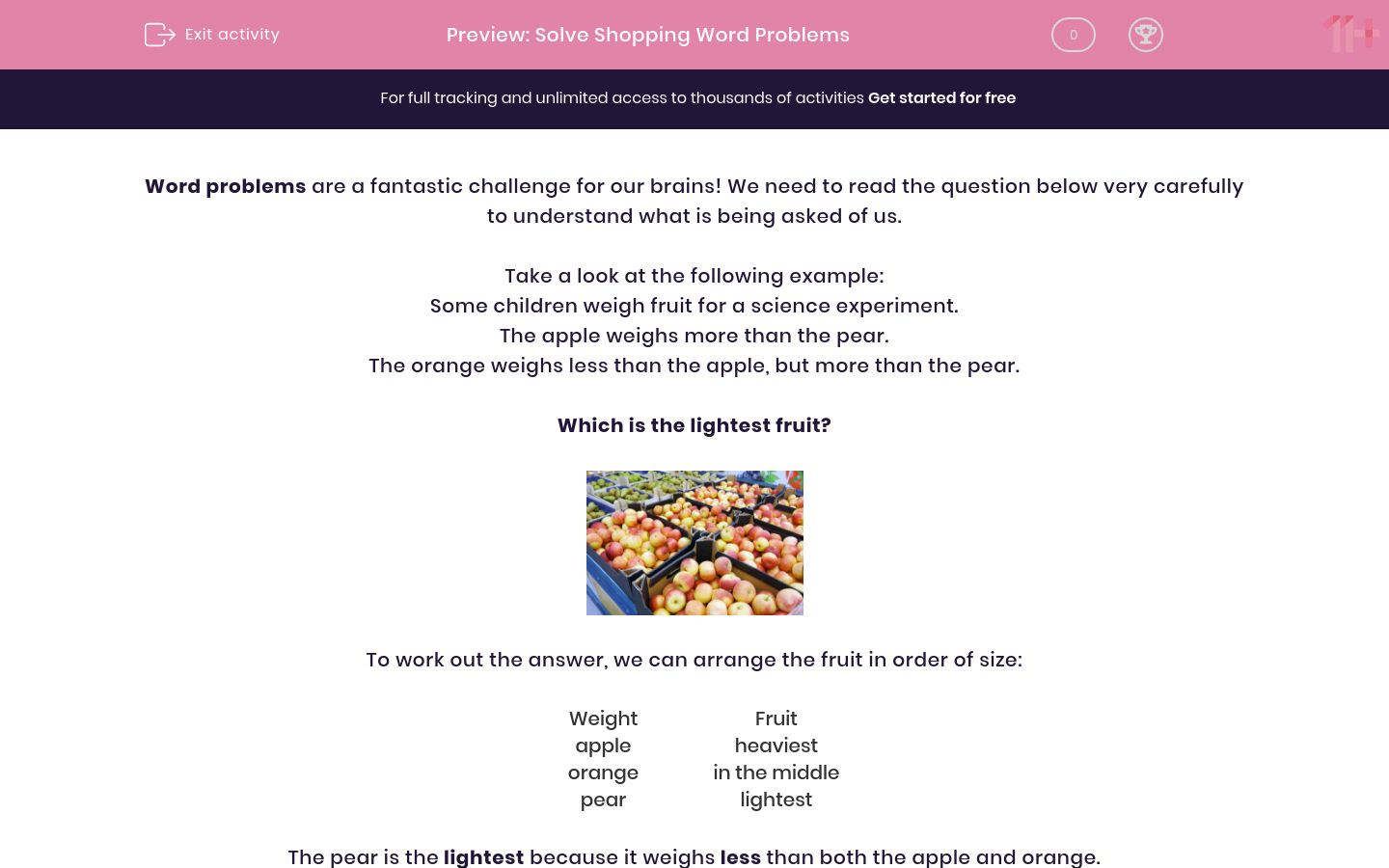 Solve Shopping Word Problems Worksheet - EdPlace