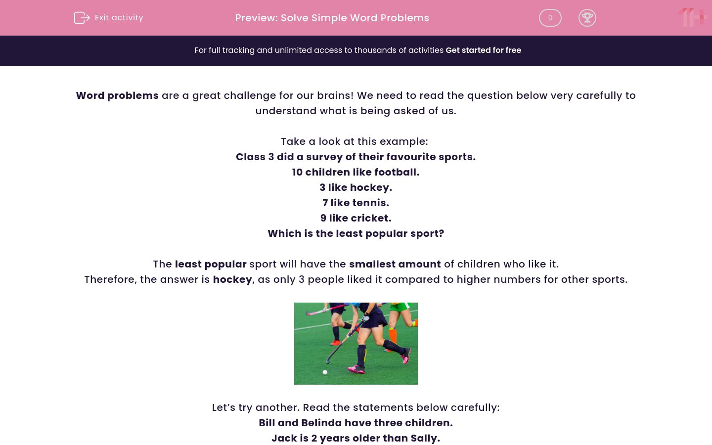 Solve Simple Word Problems Worksheet - EdPlace