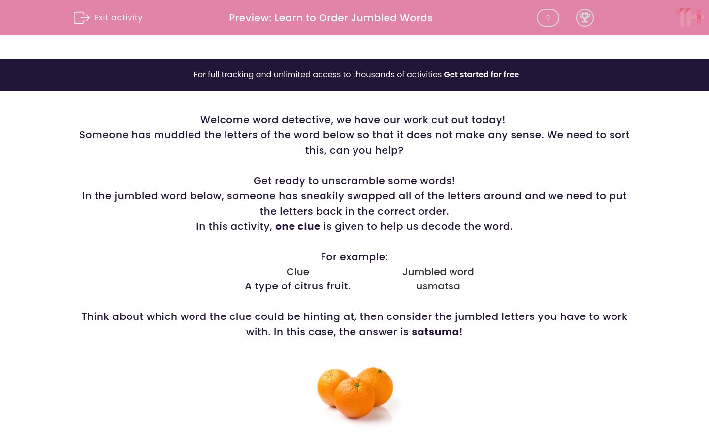 Learn to Order Jumbled Words Worksheet - EdPlace