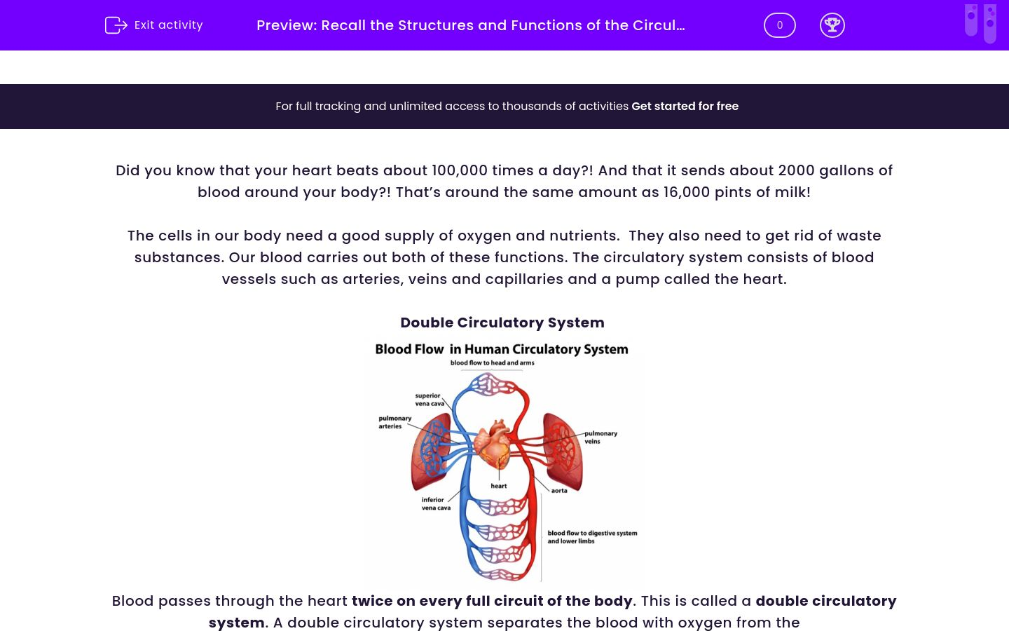 Recall the Structures and Functions of the Circulatory System Worksheet ...