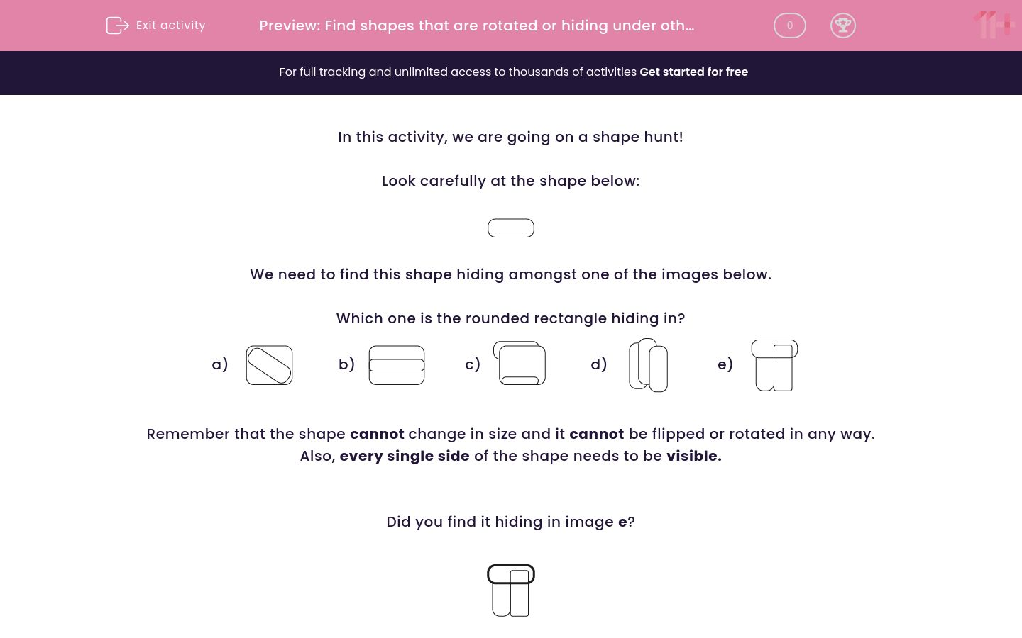 Find shapes that are rotated or hiding under other lines and shapes ...