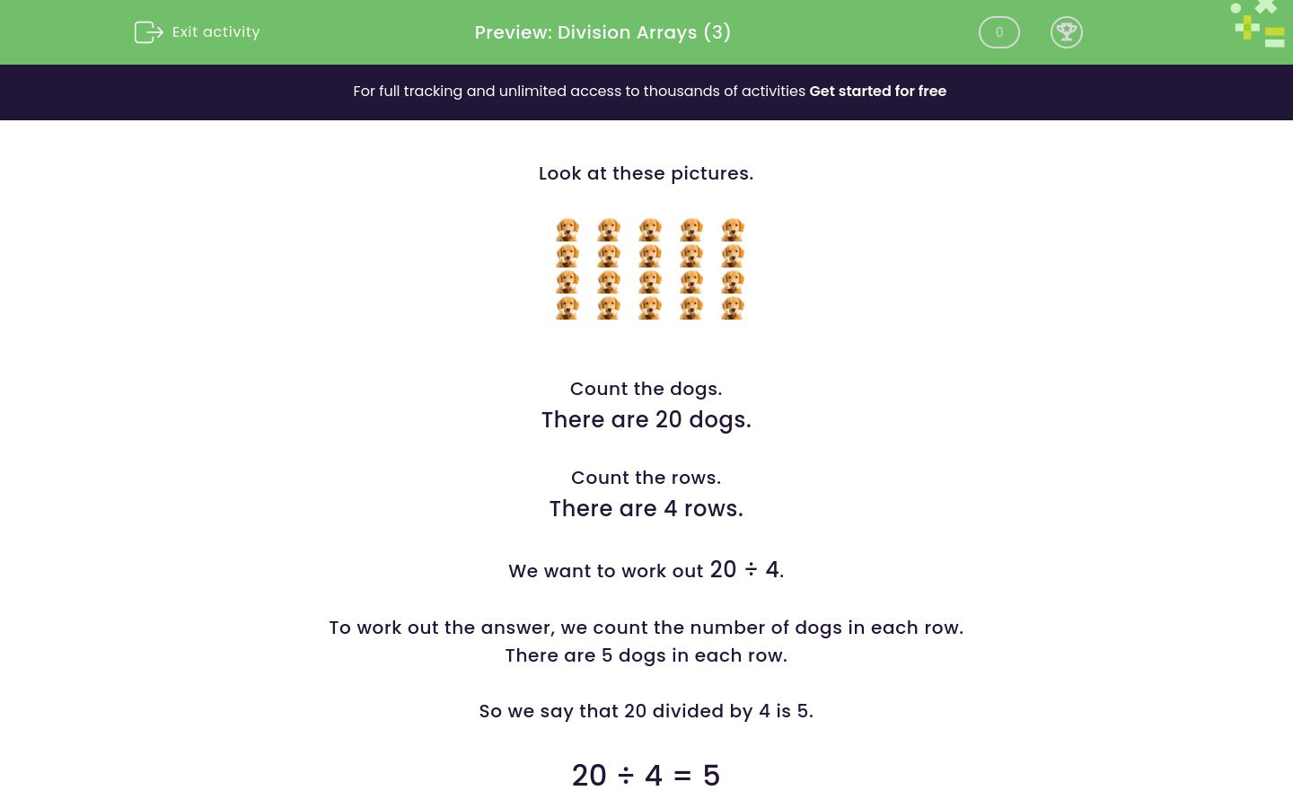 Understand Division Arrays Worksheet - EdPlace