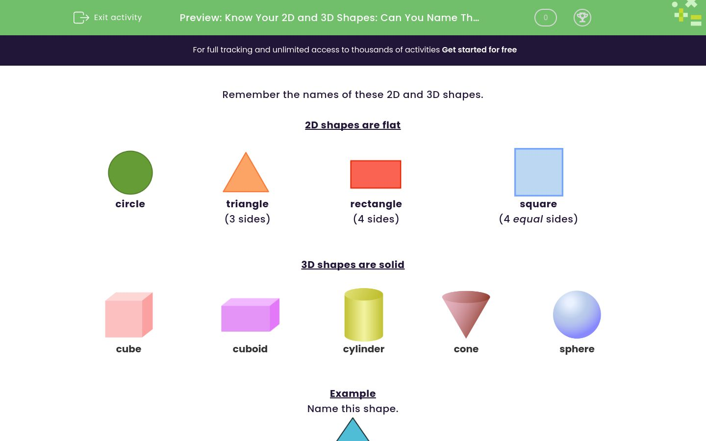 Name 2D and 3D Shapes Worksheet - EdPlace