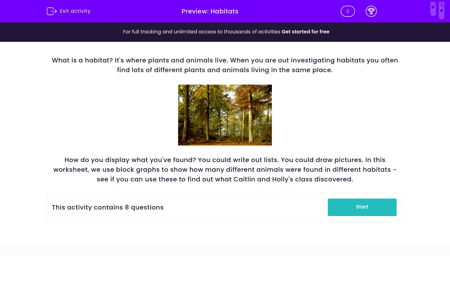Interpret Habitat Studies Worksheet - EdPlace