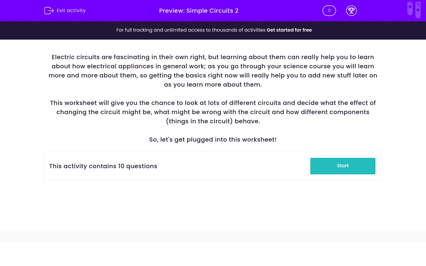 Investigate Simple Circuits Worksheet - EdPlace