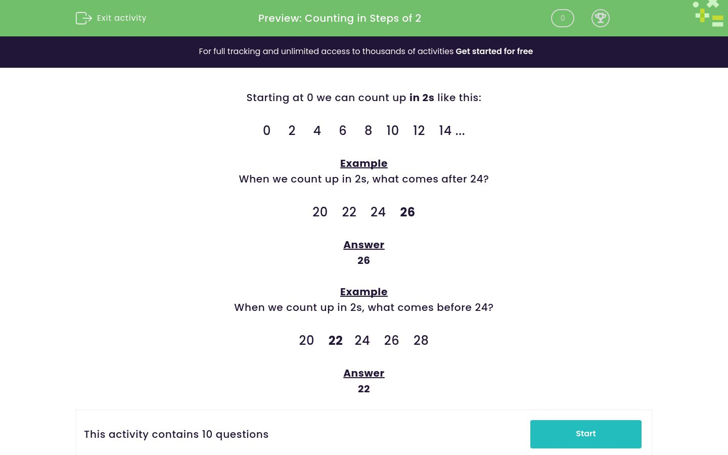 Count in Steps of 2 Worksheet - EdPlace