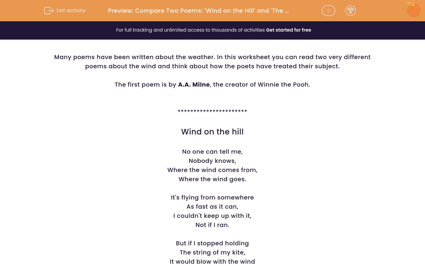 Compare Two Poems: 'Wind on the Hill' and 'The Wind Begun ...