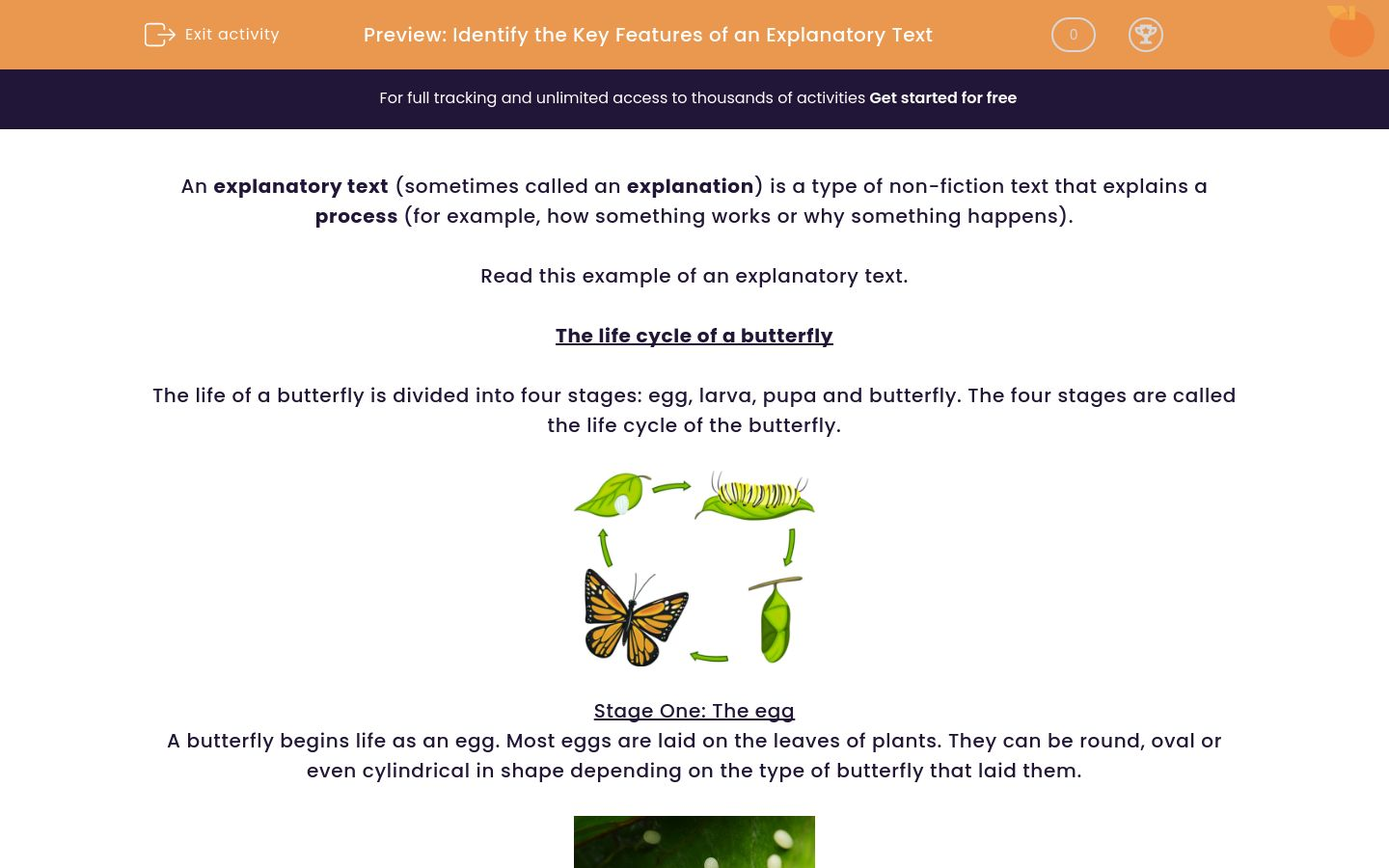 Identify the Key Features of an Explanatory Text Worksheet - EdPlace