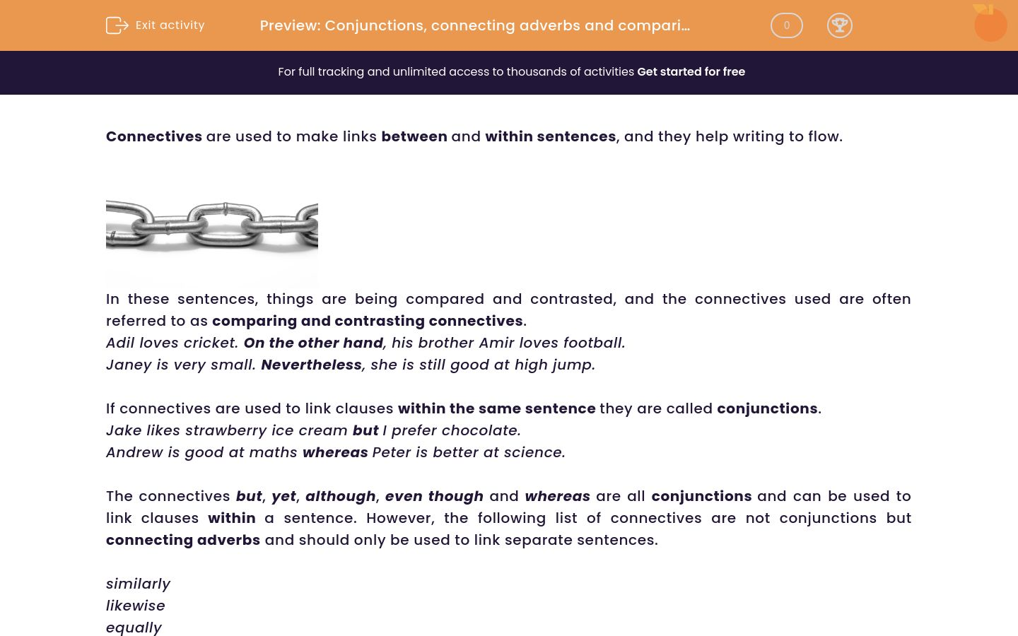 Identify Connectives That Compare and Contrast Worksheet - EdPlace