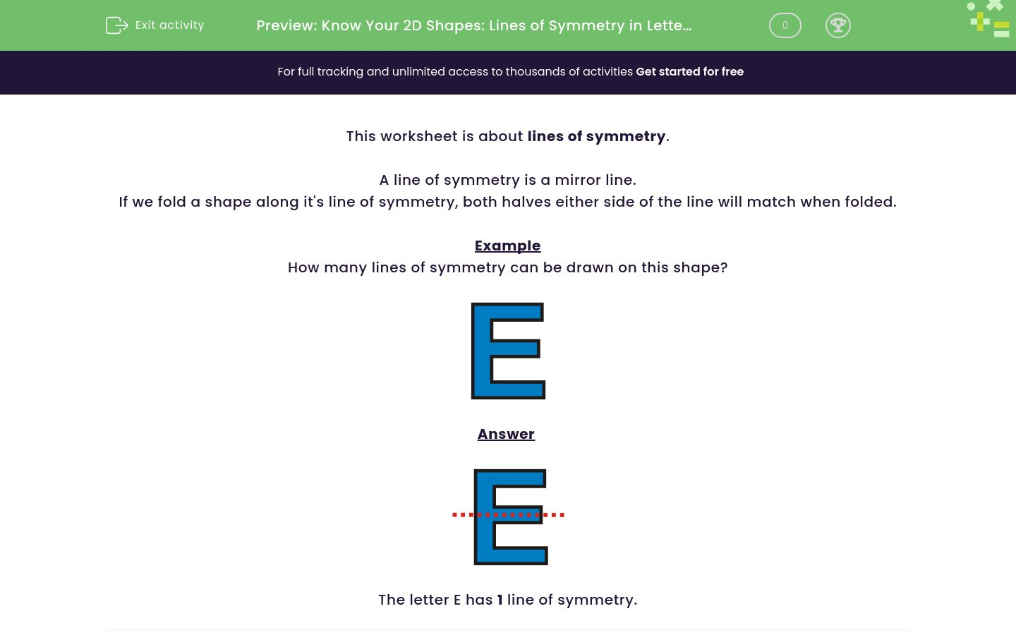 Find Lines of Symmetry in Letters Worksheet - EdPlace