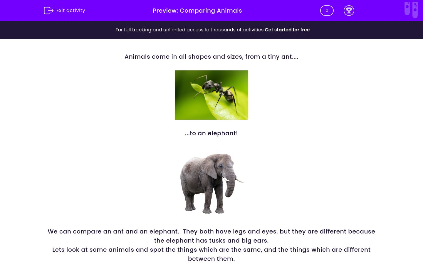 Compare Different Animals Worksheet - EdPlace