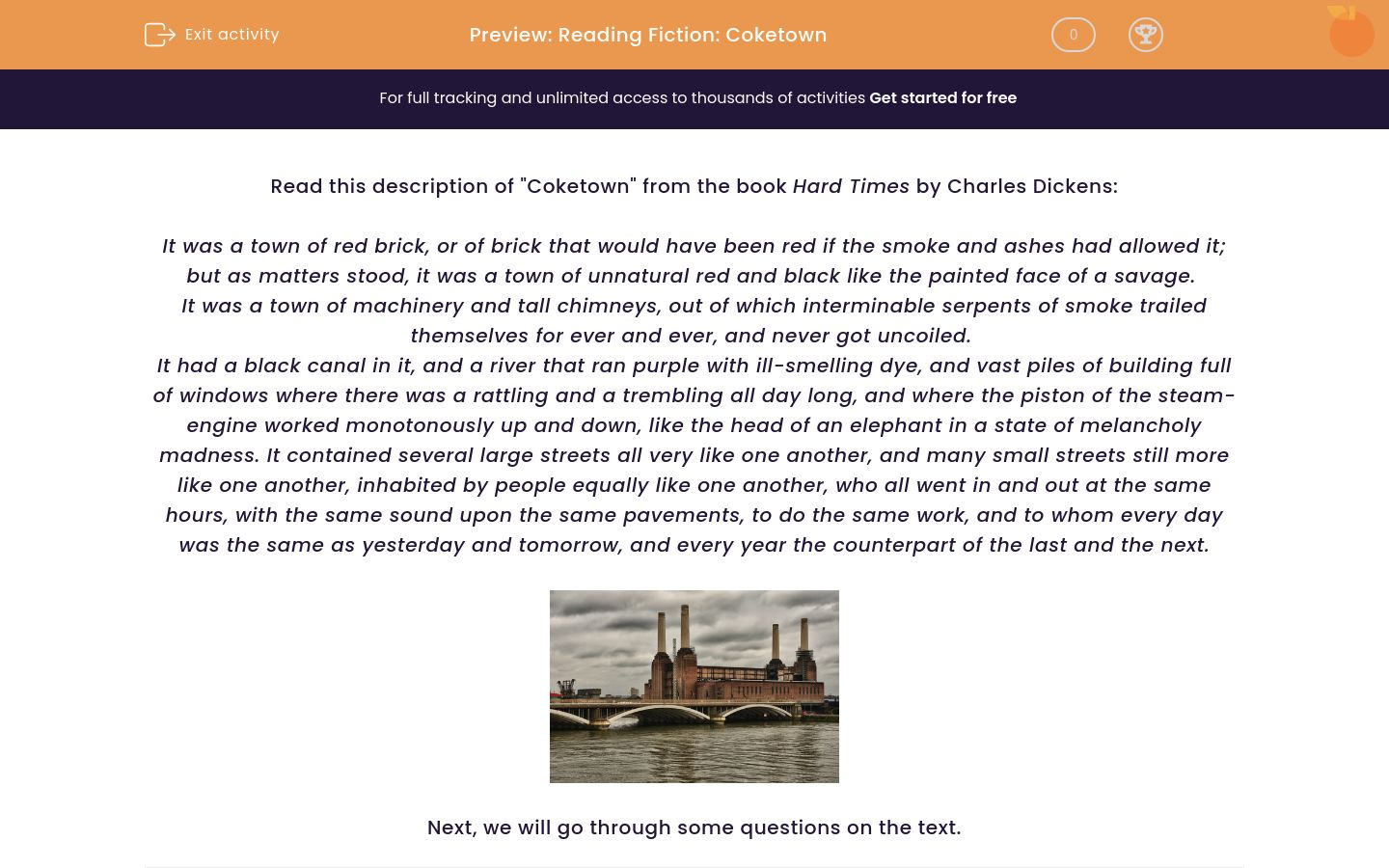 Analyse the Language Used to Show Context in Fiction: Coketown ...