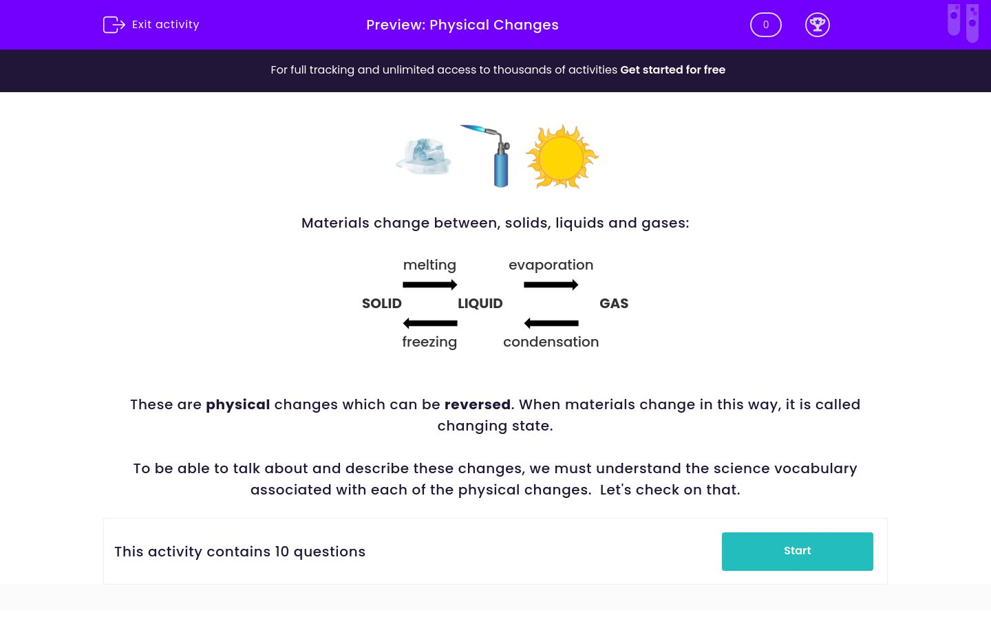 Understand Physical Changes of State Worksheet - EdPlace
