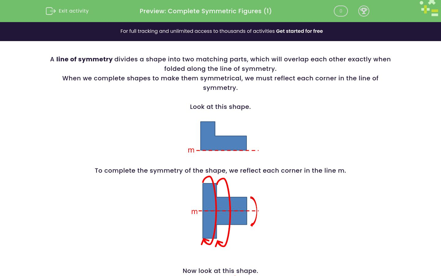 Recognise Figures Reflected in a Mirror Line Worksheet - EdPlace