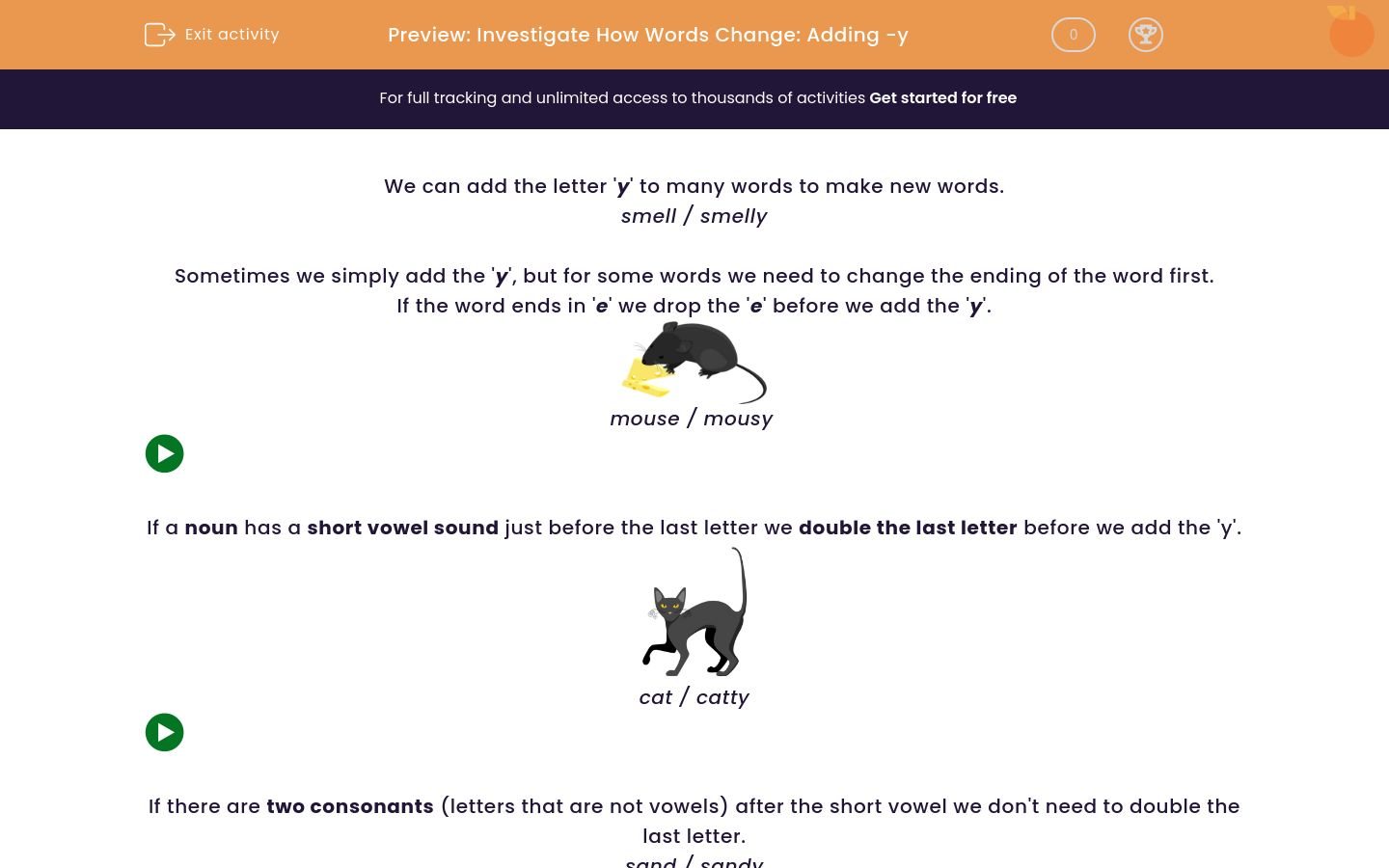 Investigate How Words Change When Adding -y Worksheet - EdPlace