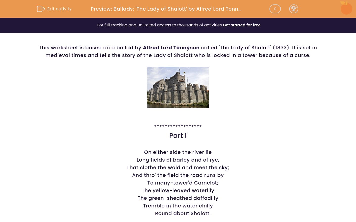 Interpret the Ballad: 'The Lady of Shalott' by Alfred Lord Tennyson ...