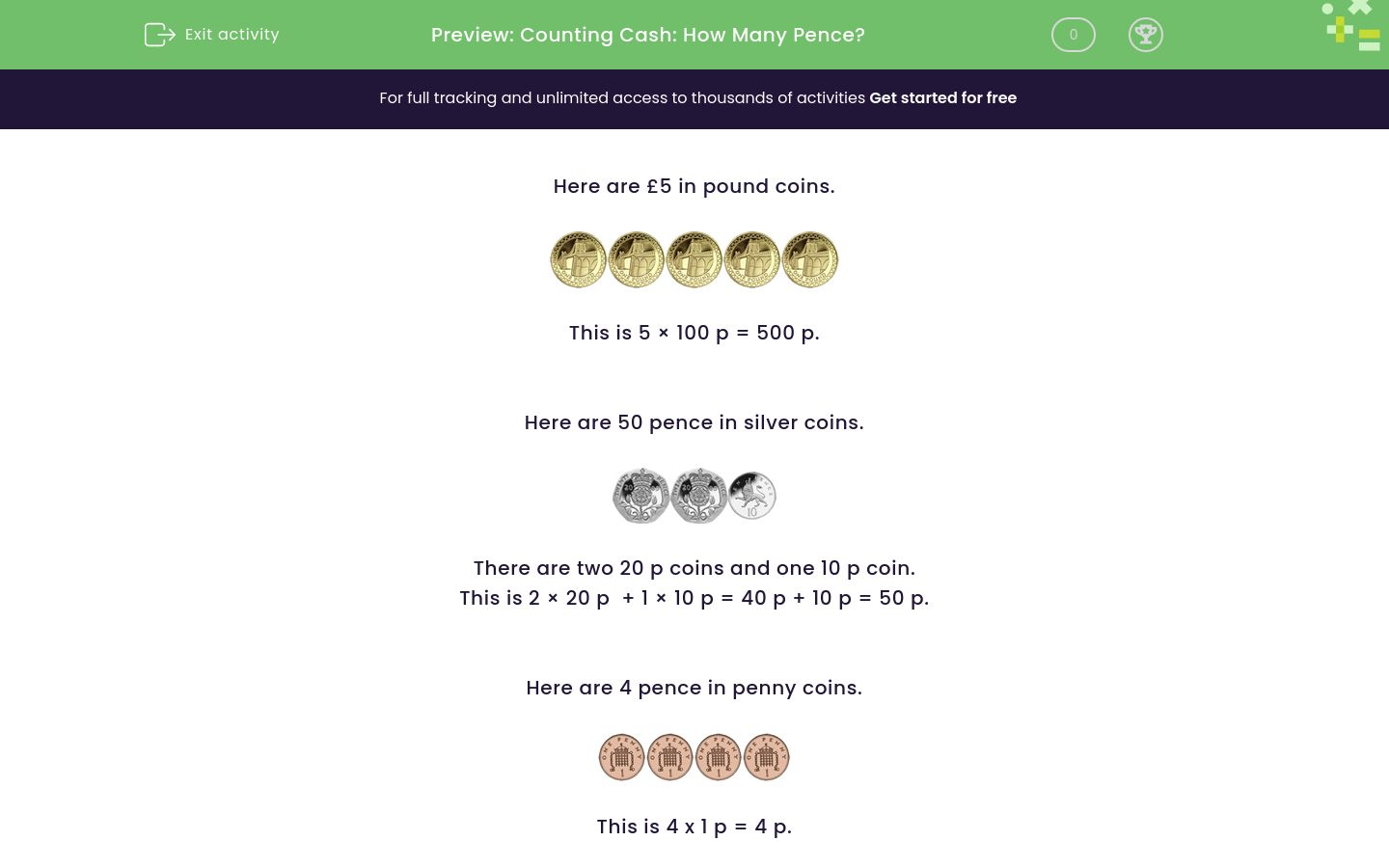 Count How Many Pence Worksheet - EdPlace