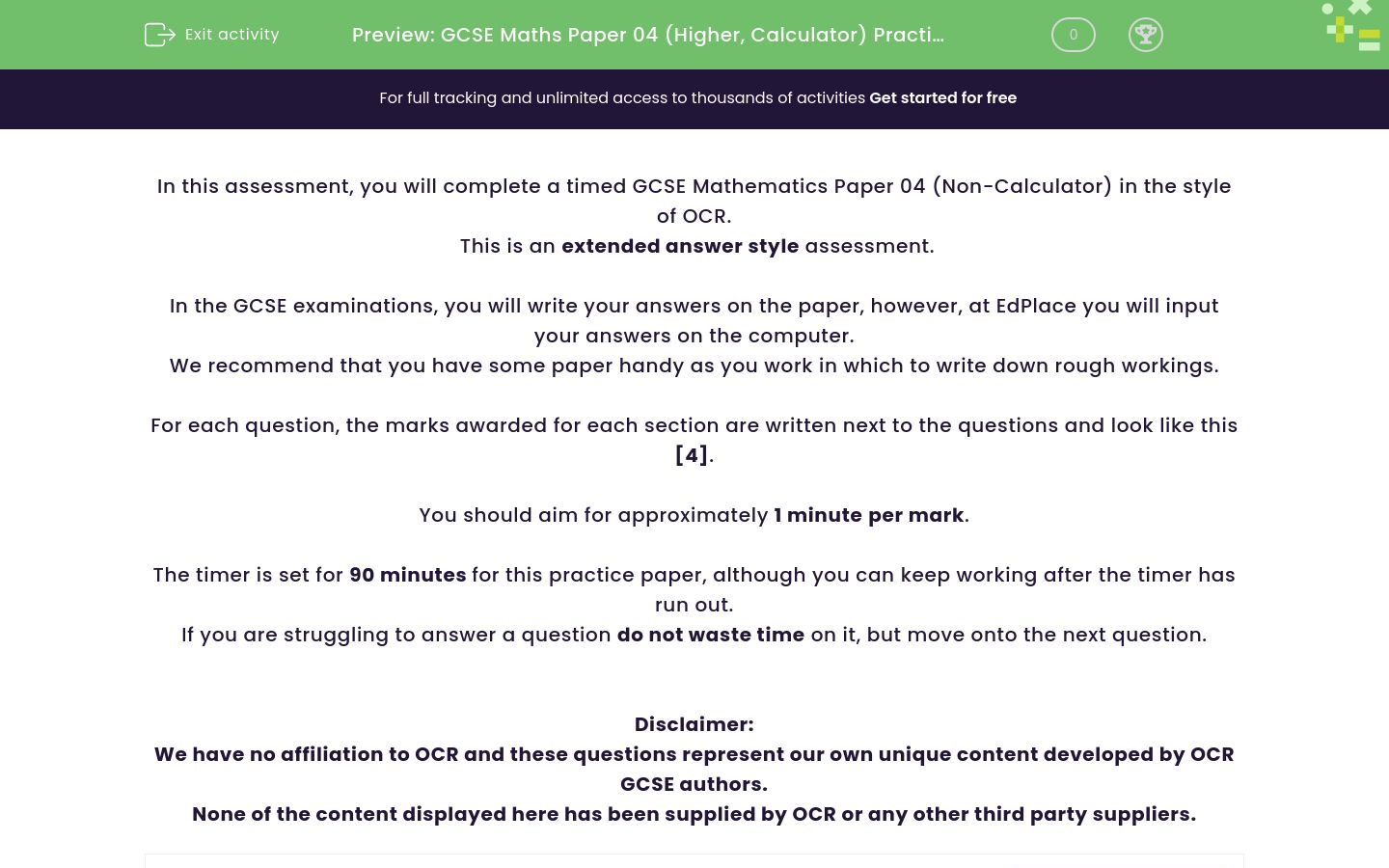 GCSE Maths Paper 04 (Higher, Calculator) Practice Paper in the Style of ...