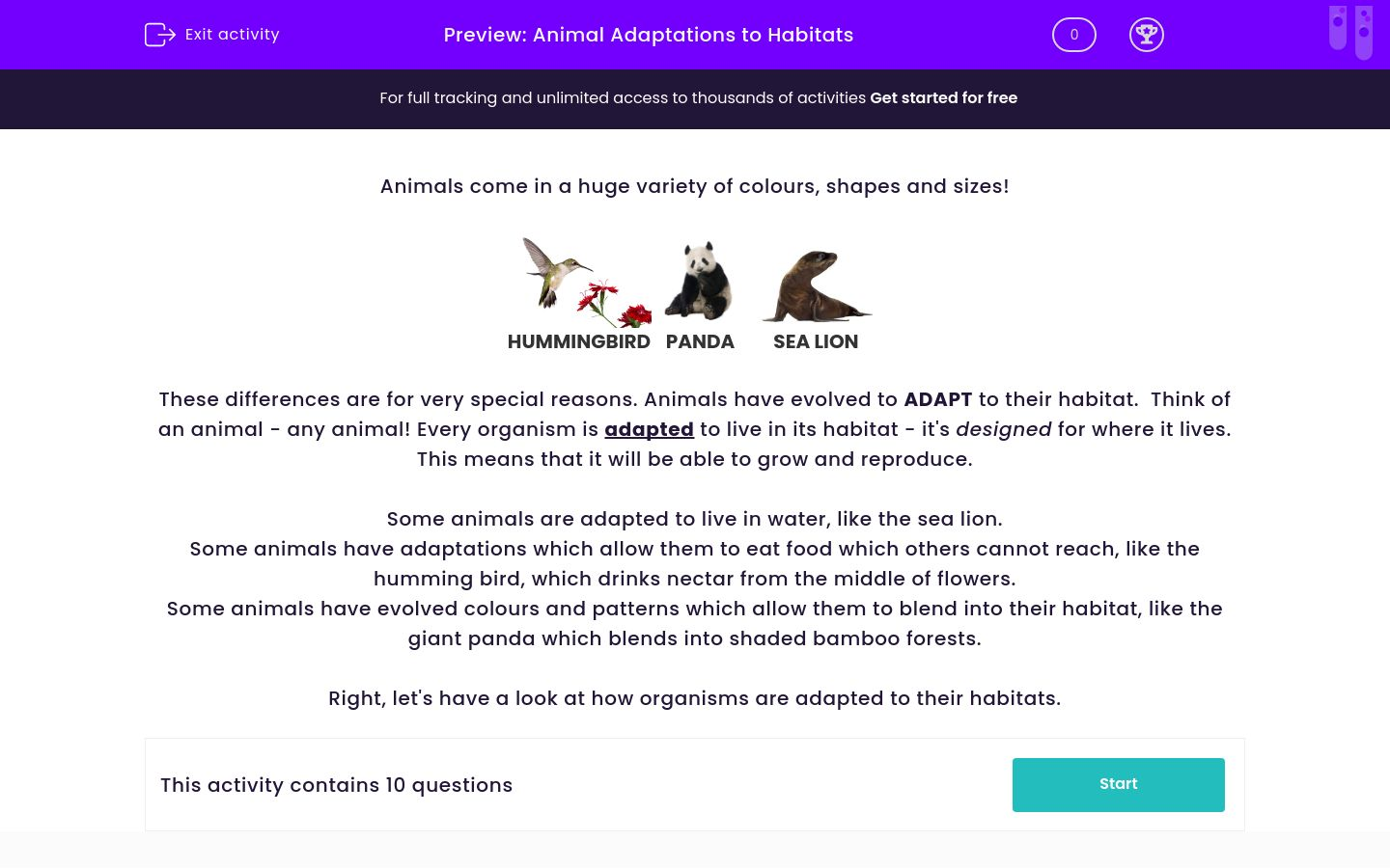 Investigate Animal Adaptations to Habitats Worksheet - EdPlace