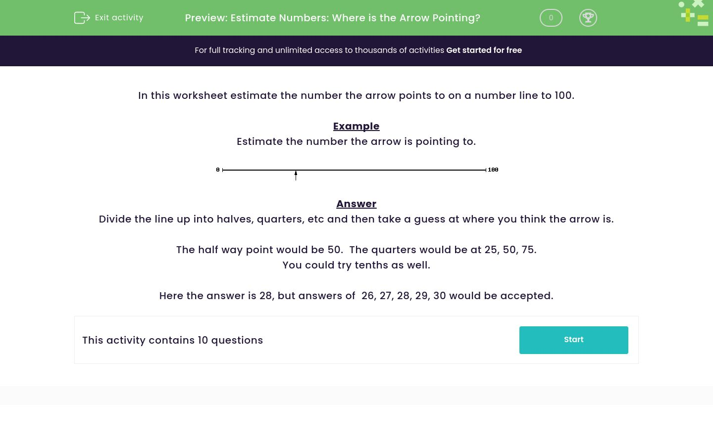 Estimate Numbers on a Number Line Worksheet - EdPlace