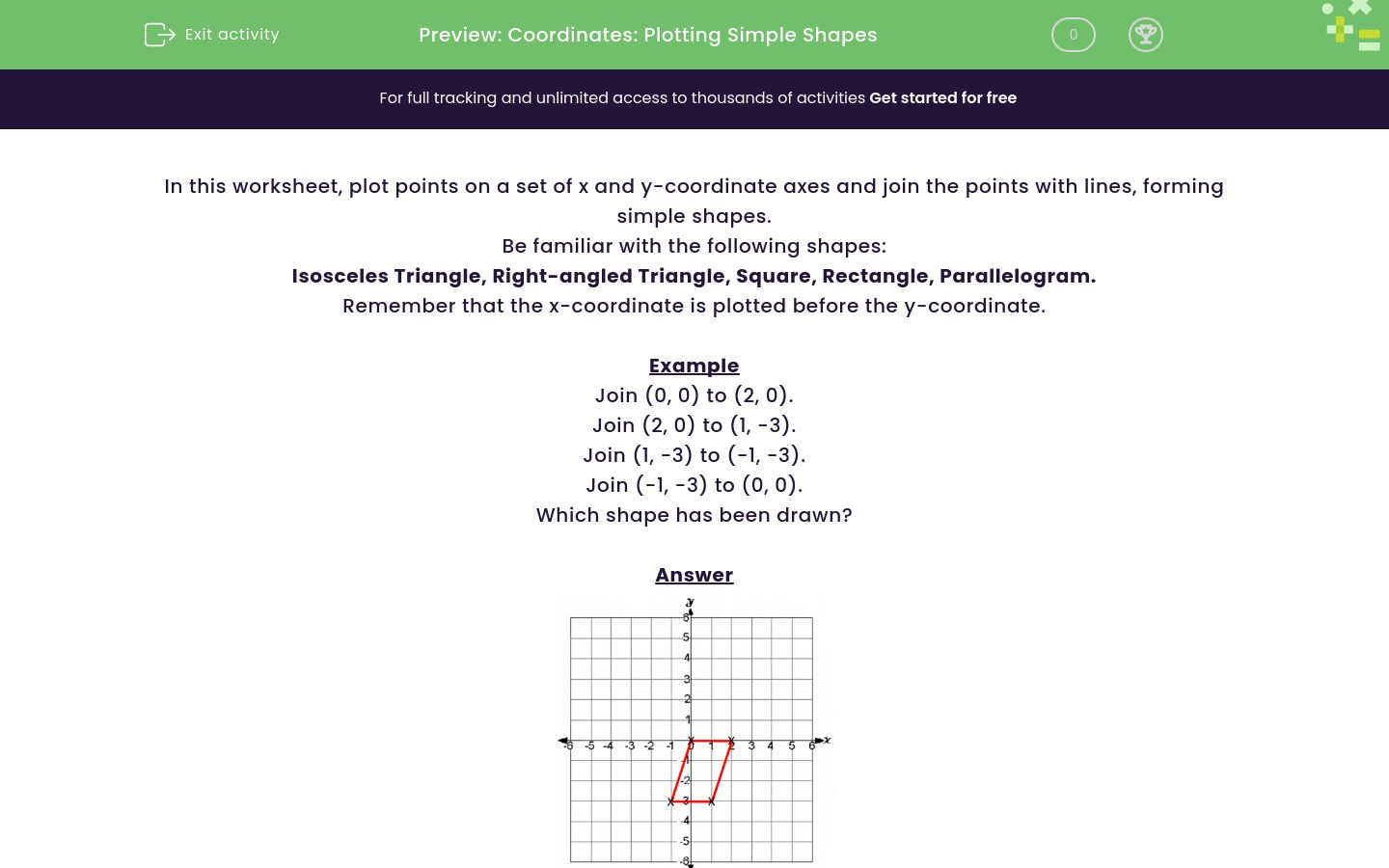 Plot Simple Shapes on Coordinate Grids Worksheet - EdPlace