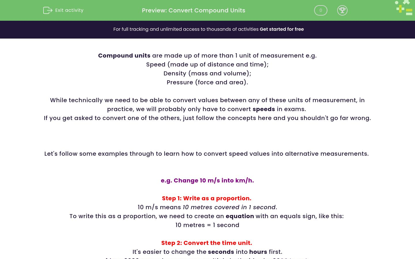Convert Compound Units Worksheet - EdPlace