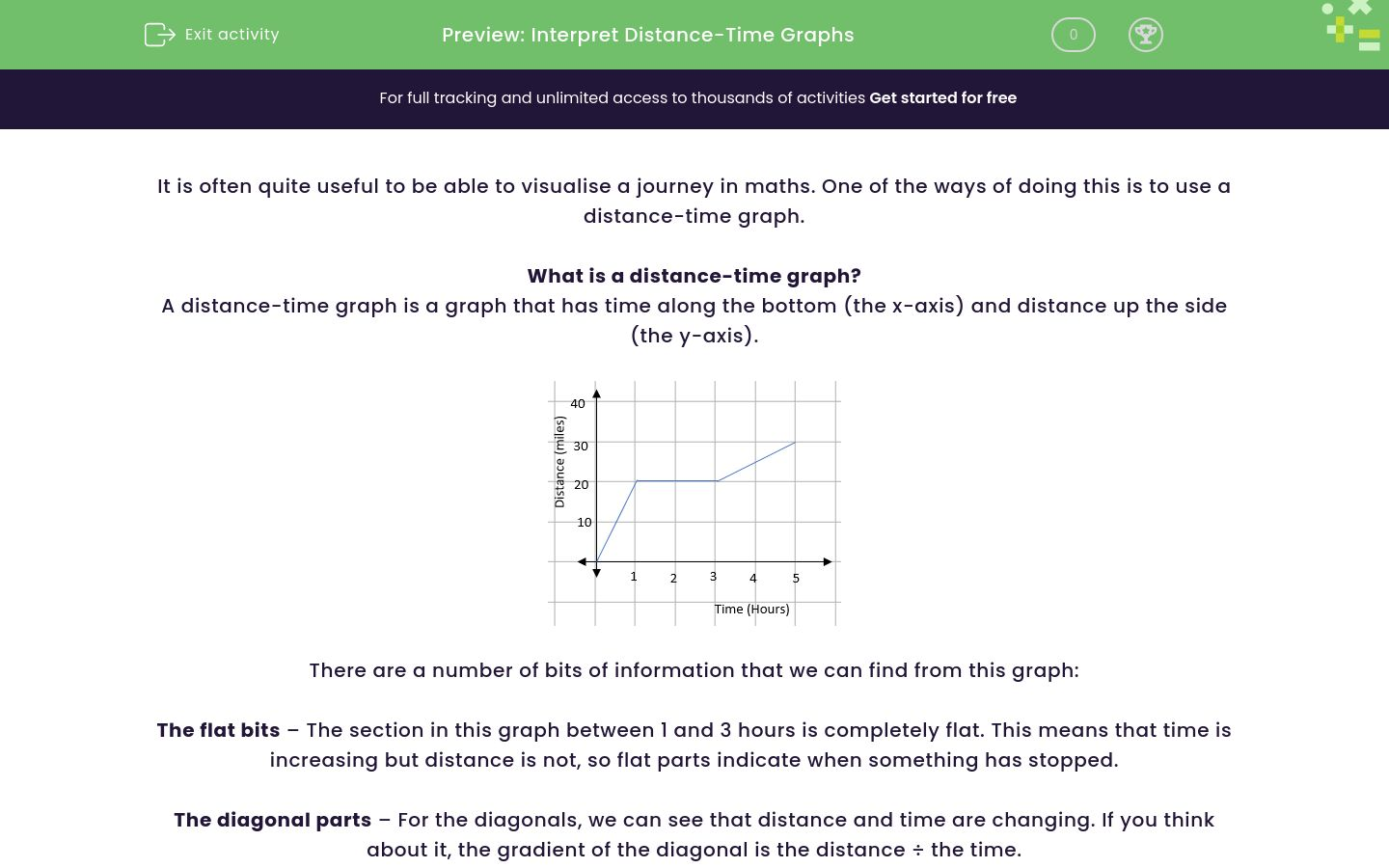 Interpret Distance-Time Graphs Worksheet - EdPlace
