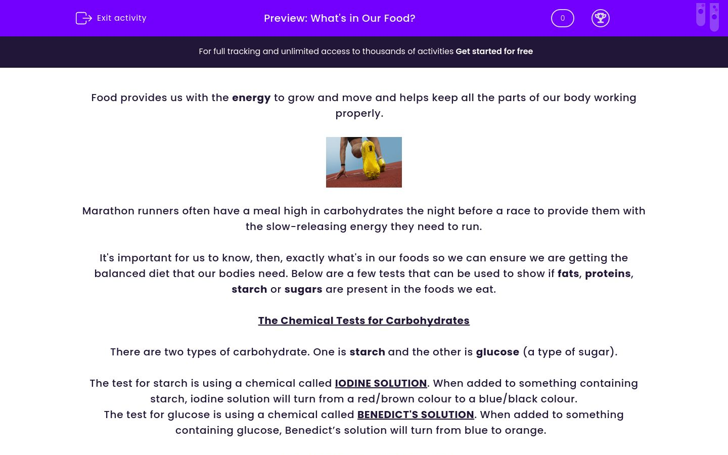 Determine What is in our Food Worksheet - EdPlace