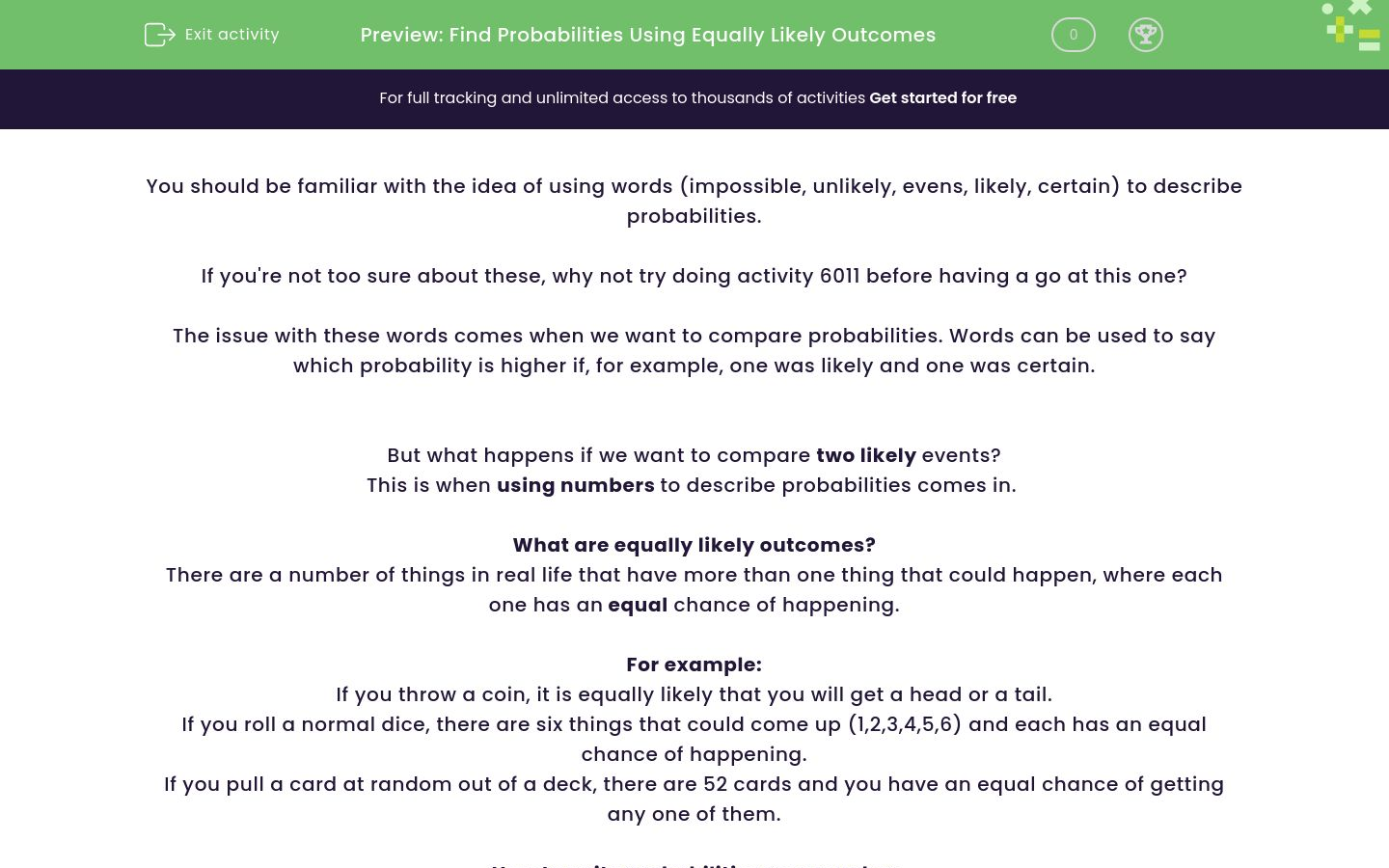 Find Probabilities Using Equally Likely Outcomes Worksheet EdPlace find-probabilities-using-equally-likely-outcomes-worksheet-edplace