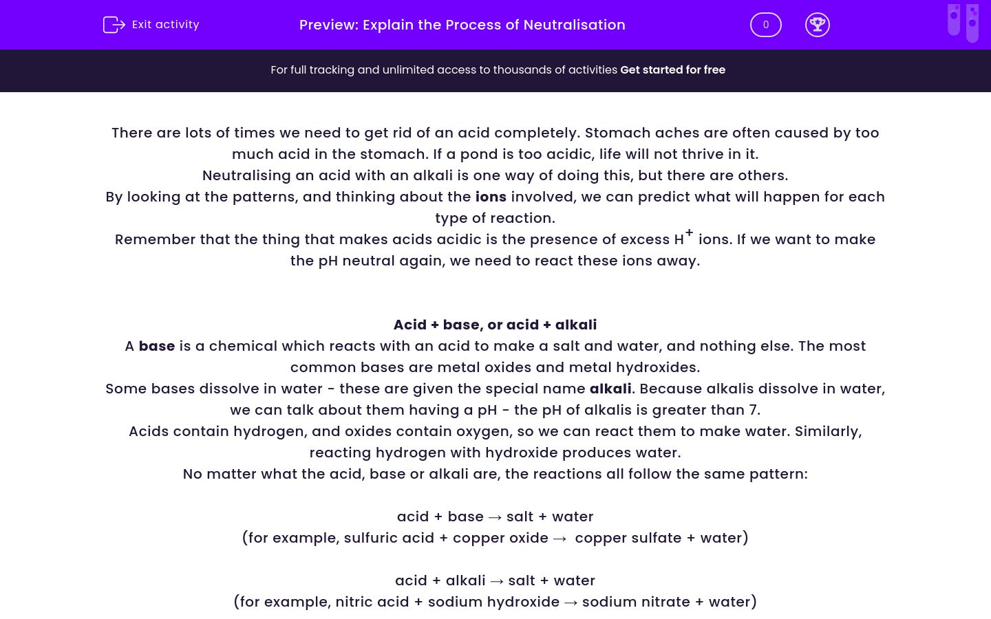 Explain the Process of Neutralisation Worksheet - EdPlace