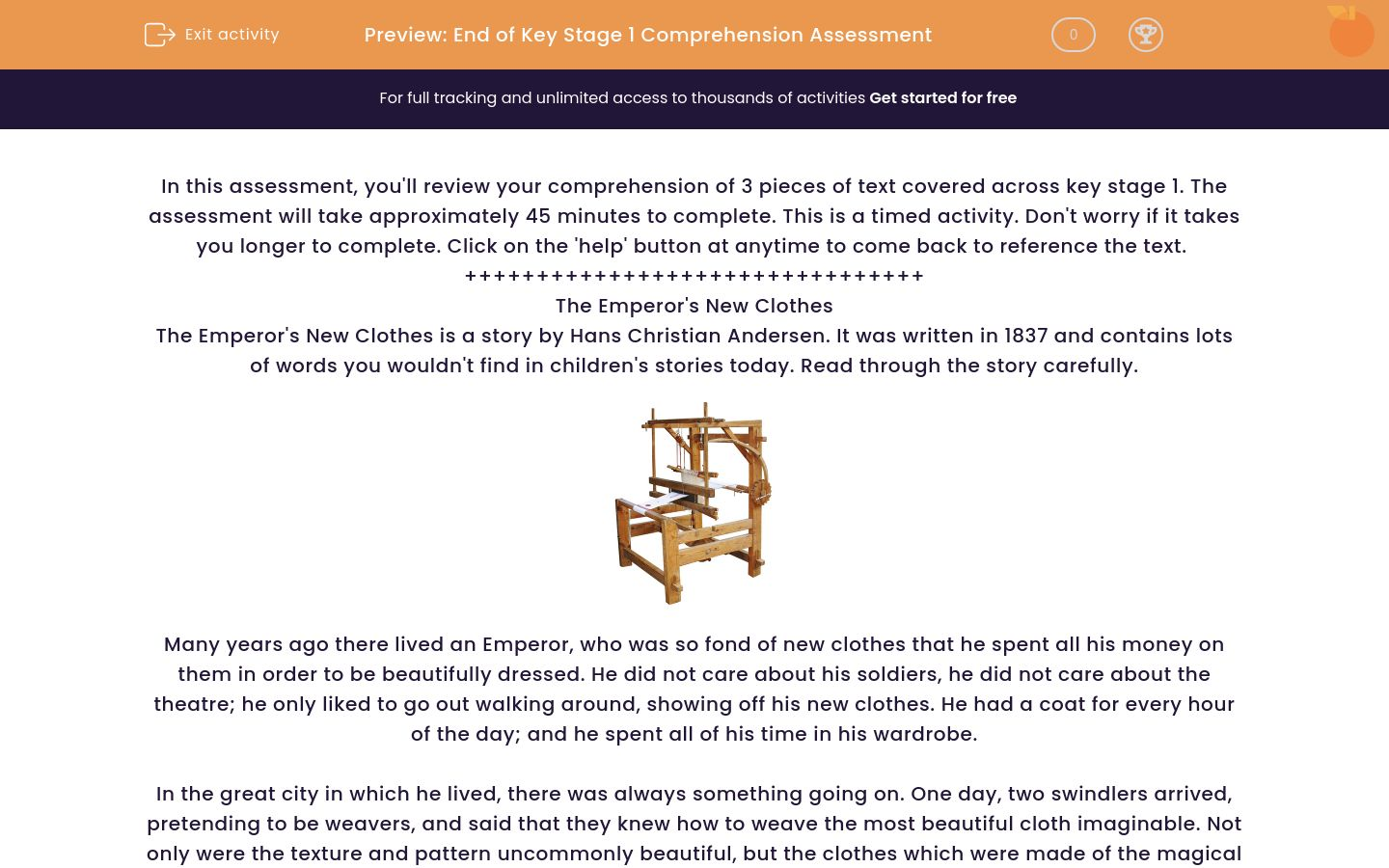 End of Key Stage 1 Comprehension Assessment Worksheet - EdPlace