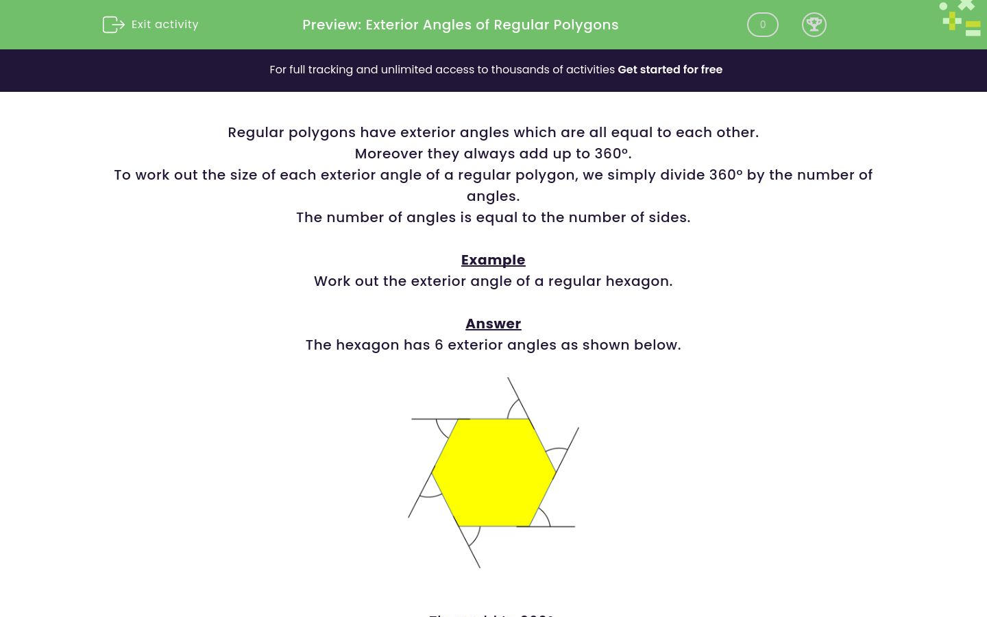 Calculate the Exterior Angles of Regular Polygons Worksheet - EdPlace