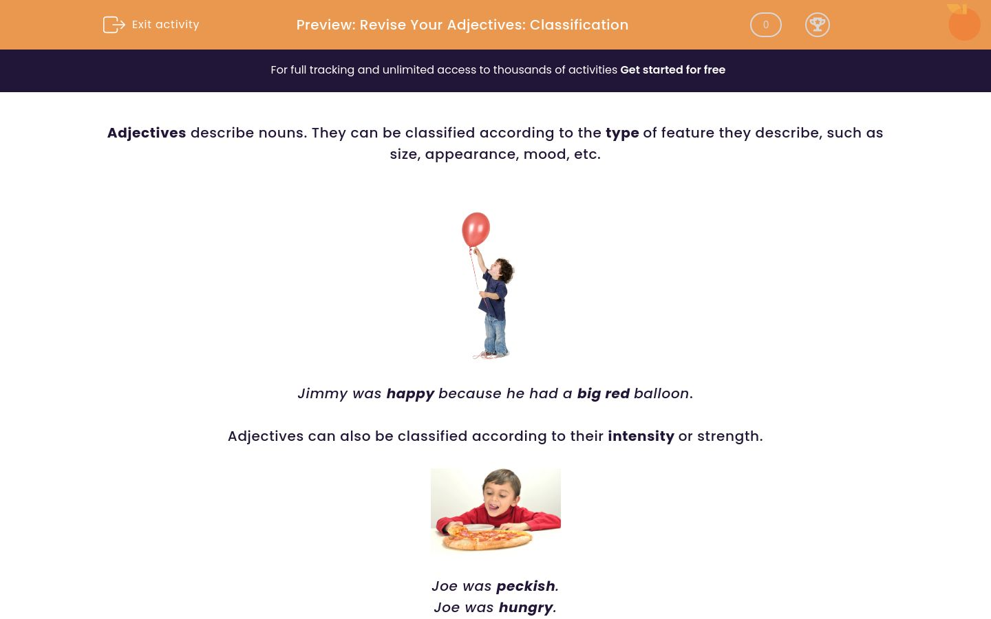 Revise Classification of Adjectives Worksheet - EdPlace