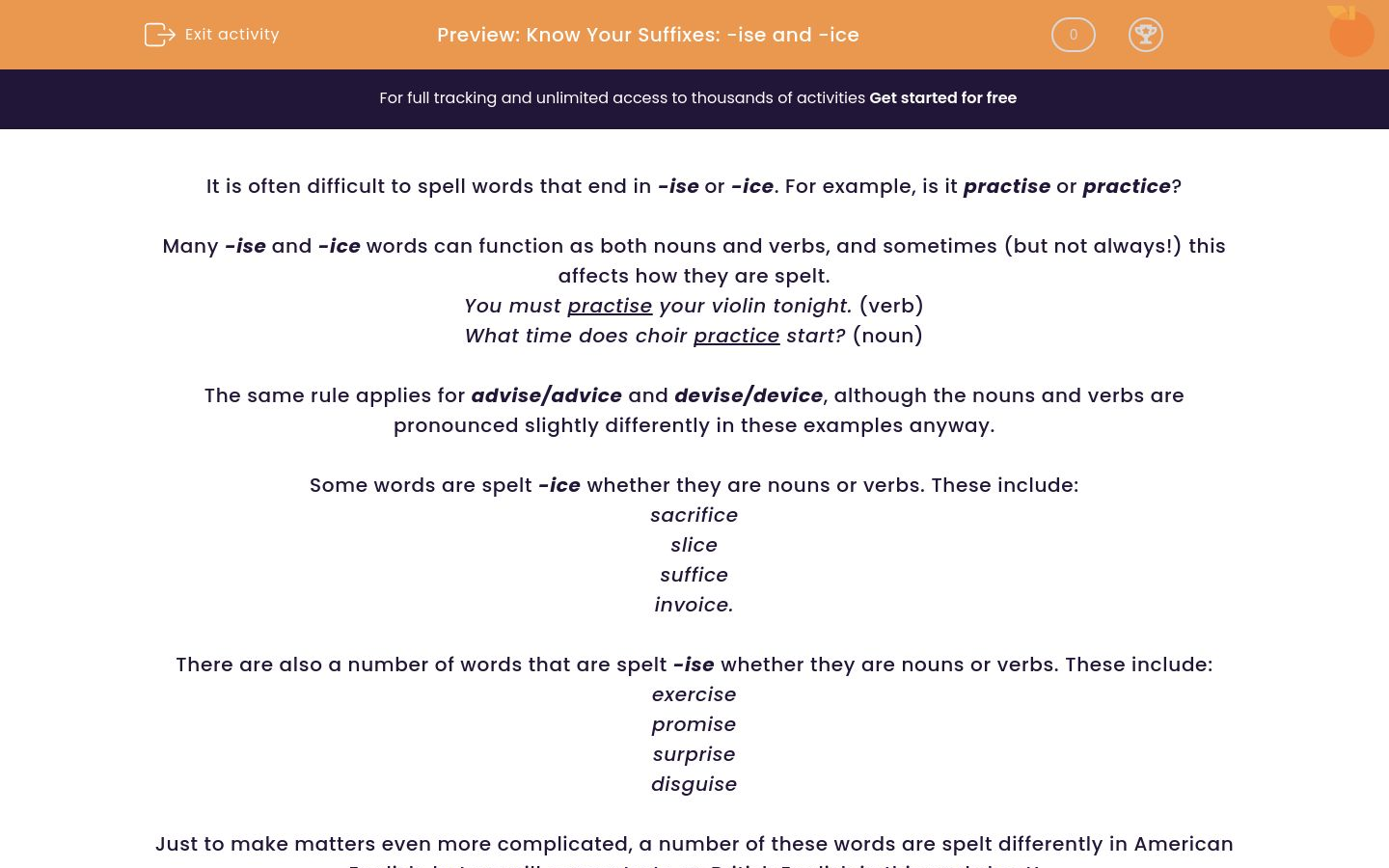 Know Your Suffixes: -ise and -ice Worksheet - EdPlace