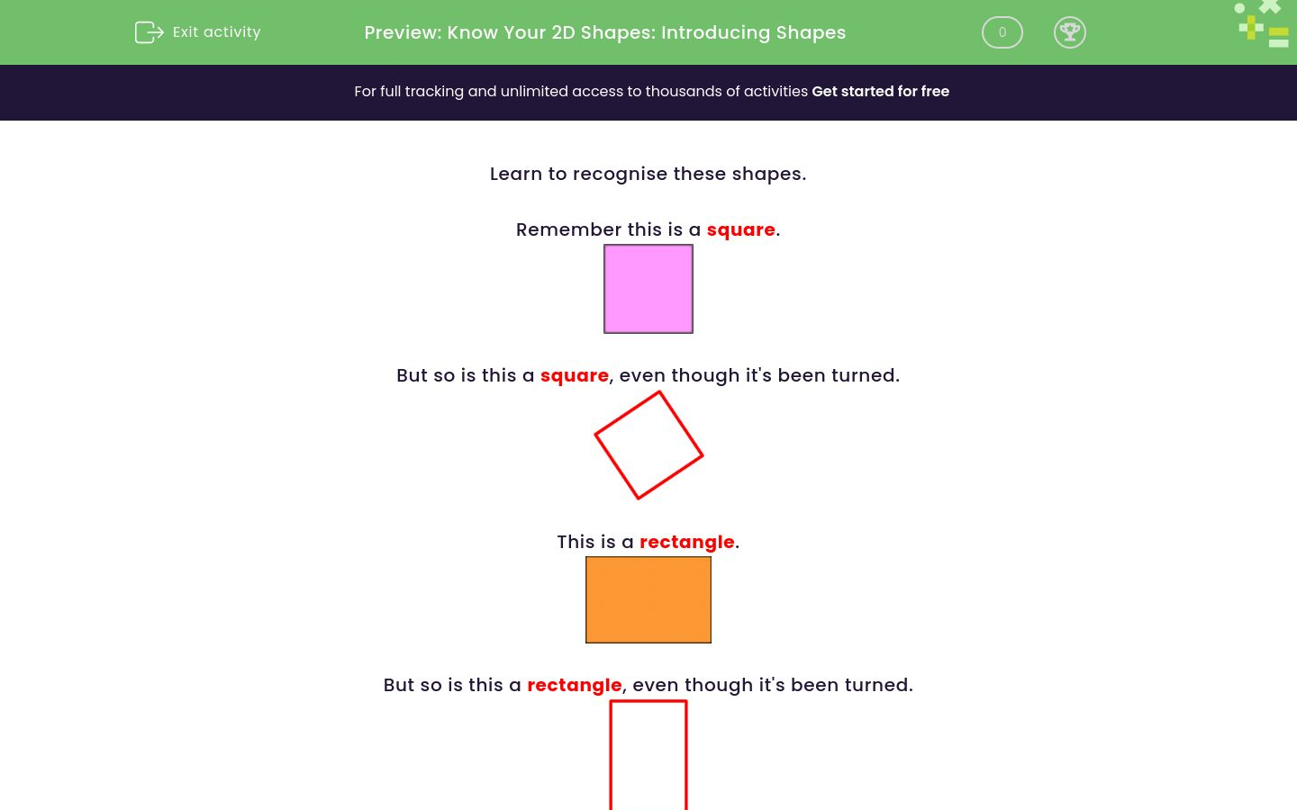 Recognise 2D Shapes Worksheet - EdPlace