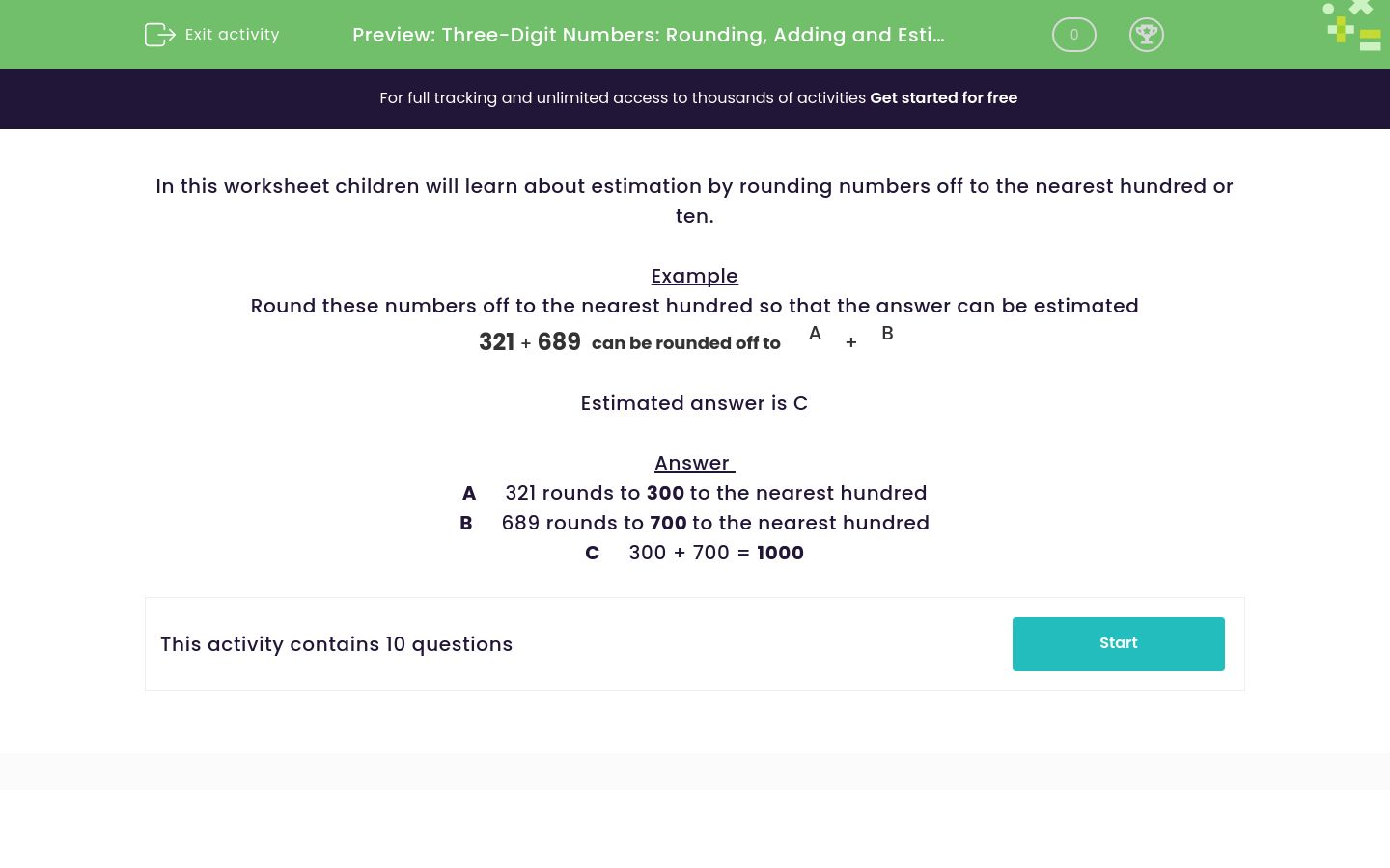 Use Rounding to Estimate Answers Worksheet - EdPlace