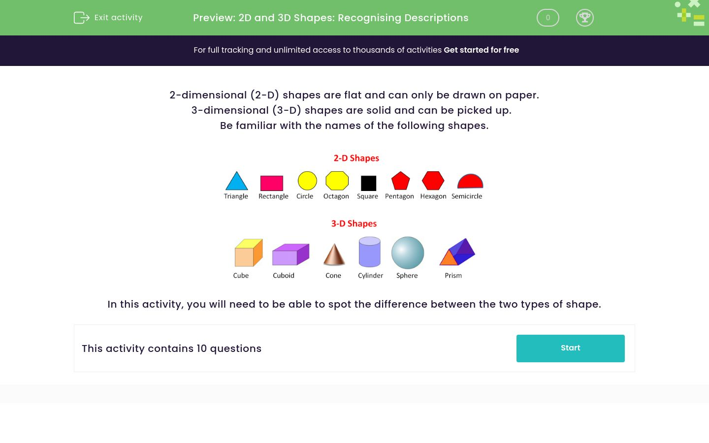 Recognise Descriptions of 2D and 3D Shapes Worksheet - EdPlace