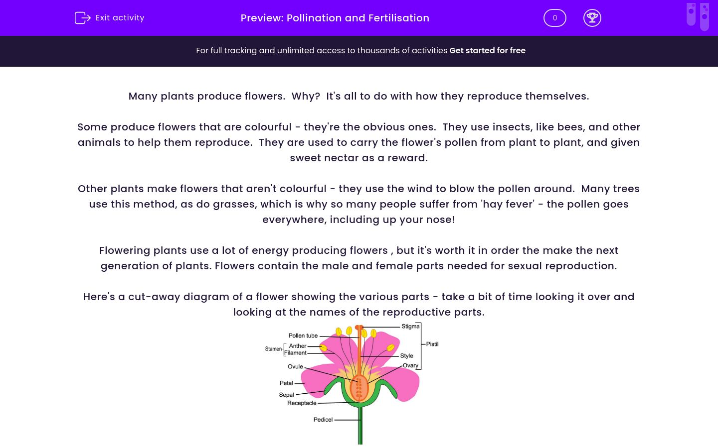 Understand Pollination and Fertilisation Worksheet - EdPlace