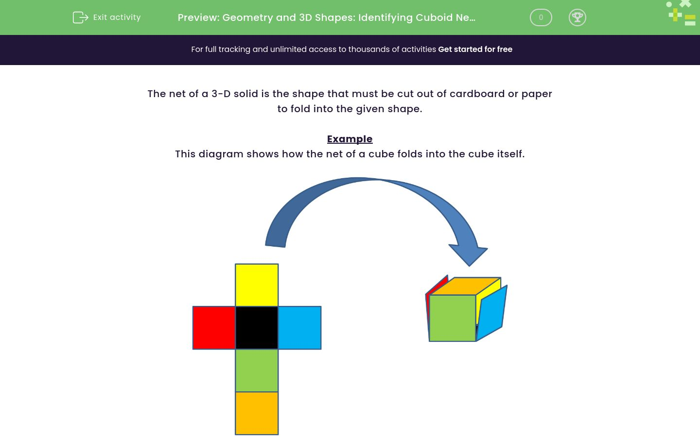 Geometry and 3D Shapes: Identifying Cuboid Nets (1) Worksheet - EdPlace