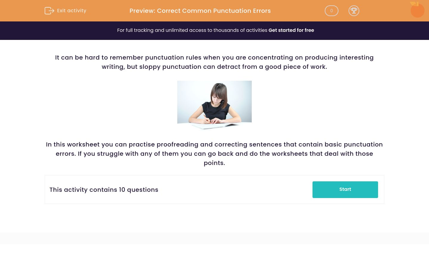 Correct Common Punctuation Errors Worksheet - EdPlace