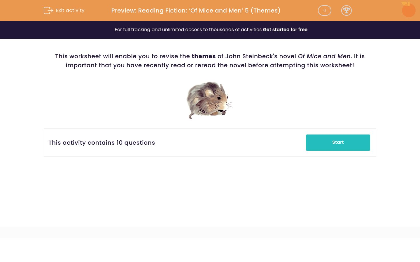 Revise Themes in ‘Of Mice and Men’ Worksheet - EdPlace