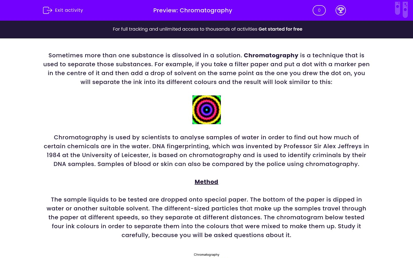 Learn About Chromatography Worksheet - EdPlace