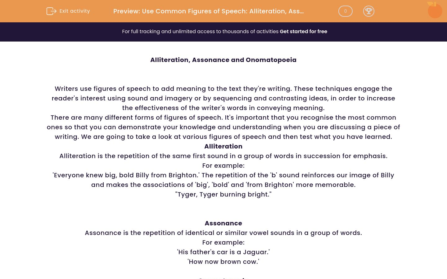 Recognise Common Literary Devices: Alliteration, Assonance and ...