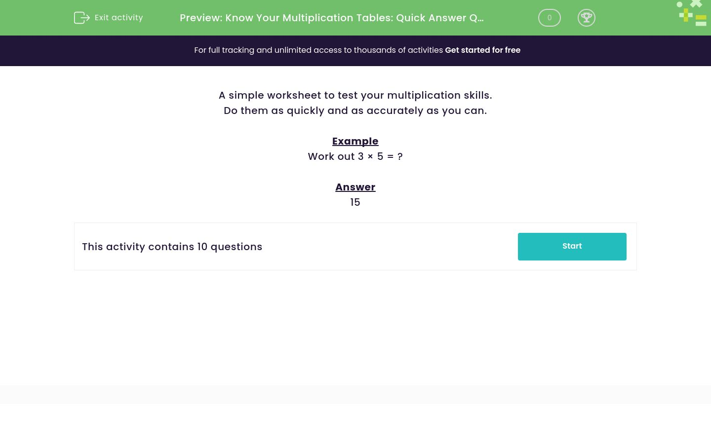Solve Simple Multiplication Problems Worksheet - EdPlace