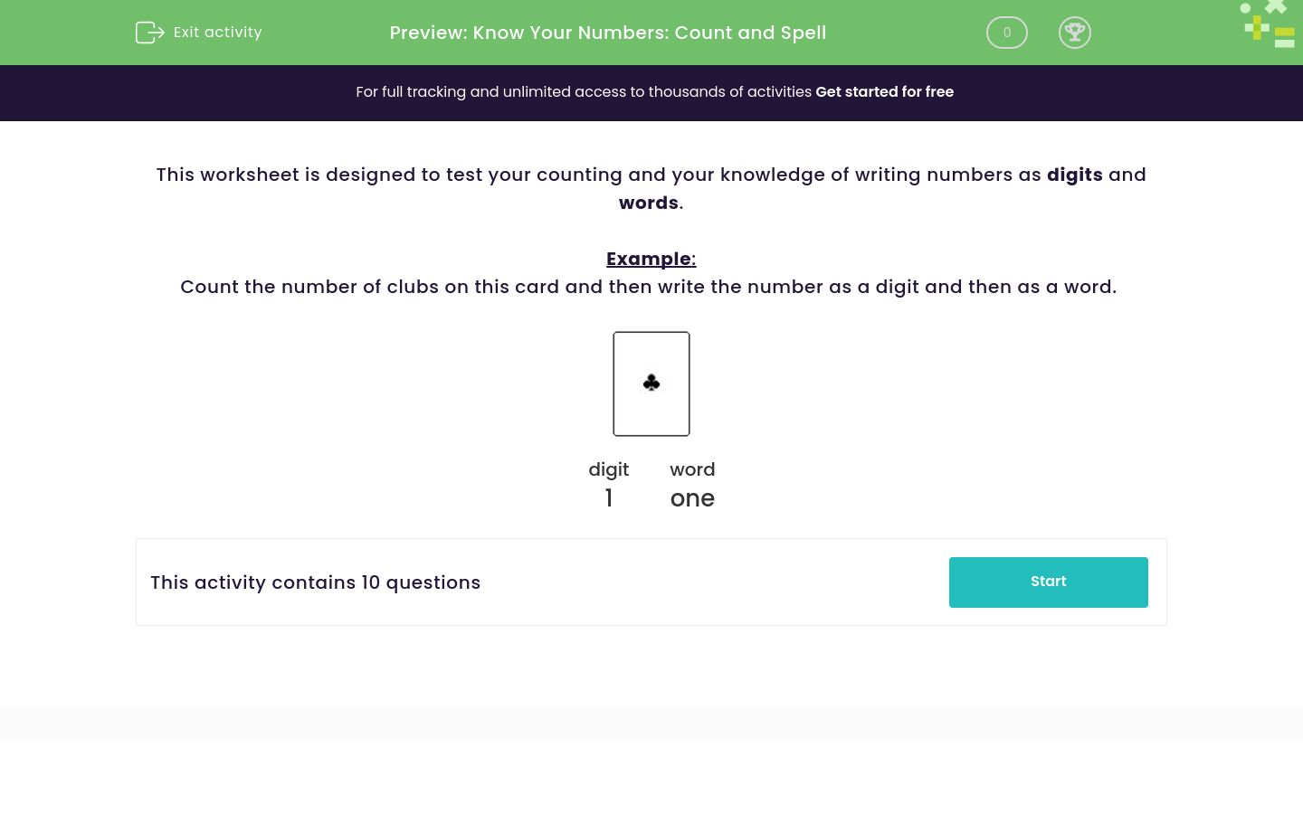 Count and Write Numbers in Words and Digits 0-10 Worksheet - EdPlace