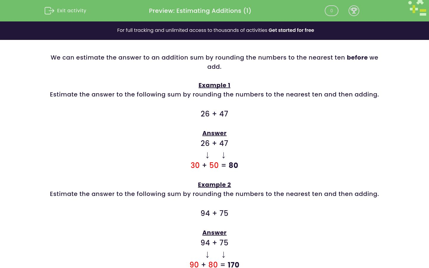 Estimate Additions Using Rounding Worksheet - EdPlace