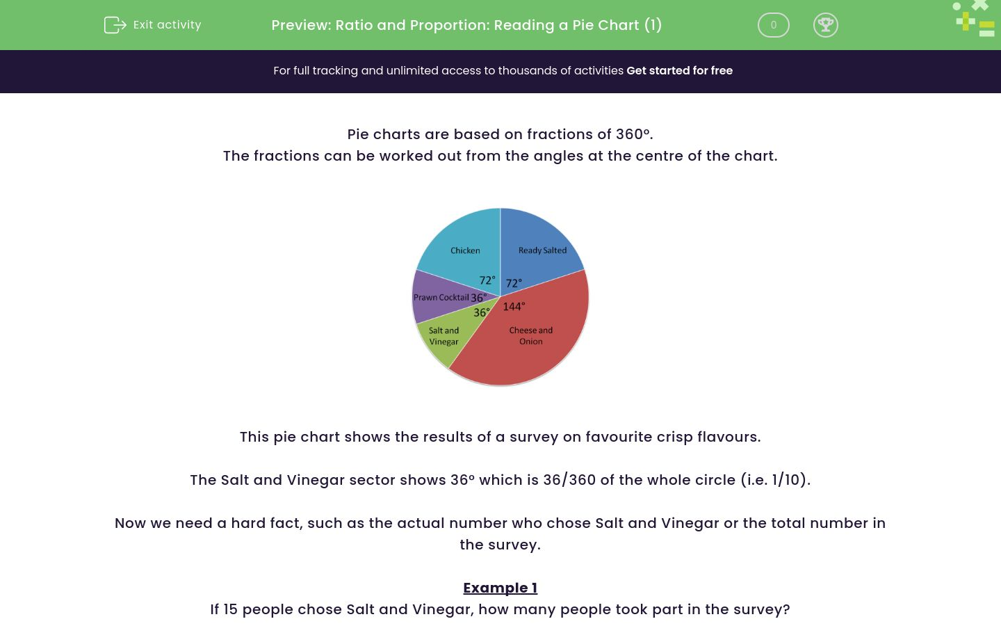 Answer Questions From a Pie Chart Worksheet - EdPlace